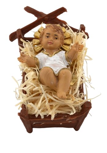 Amazon.com: Baby Jesus in a Manger with faux straw | Beautiful ...