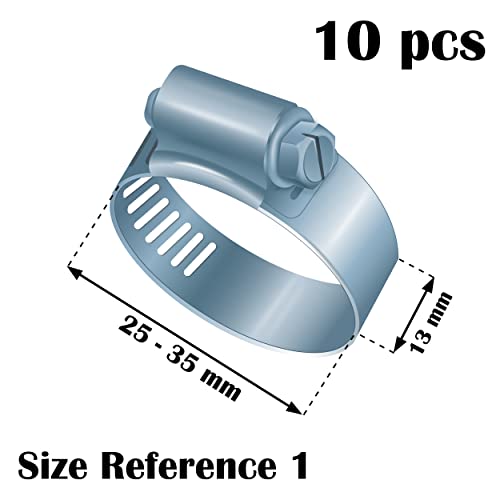Hose Clips Jubilee Clip Adjustable Pipe Clamps (Pack of 10 pcs) (Range ...
