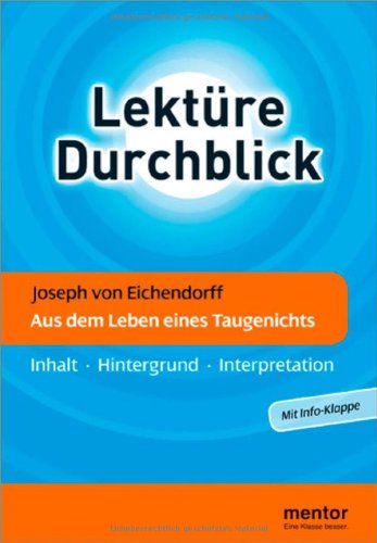 Amazon.com: Joseph von Eichendorff: Aus dem Leben eines Taugenichts ...