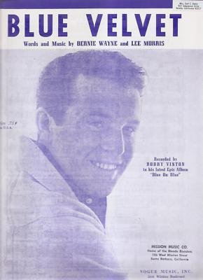 Sheet Music Blue Velvet Bobby Vinton 184: Amazon.com: Books