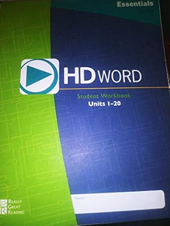 HD Word Student Workbook, Units 1-20, Essentials Book 1, c. 2015 ...