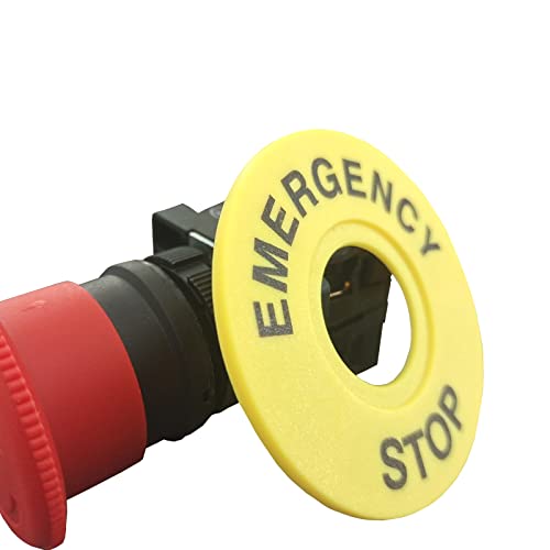 Snapklik.com : 10 Pcs 22mm Diameter Emergency Stop Sign For Push Button ...