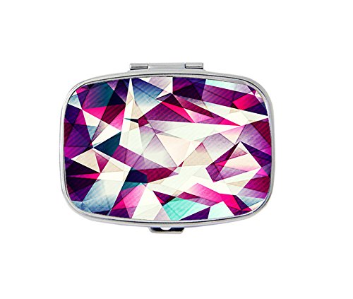 QJ CMJ Vintage Triangle Rectangular Pill Box/Pill case-• 2 Compartments ...