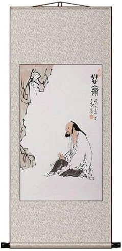 Amazon.com: EXP Handmade Philosopher Scroll Wall Art Painting, Taupe ...