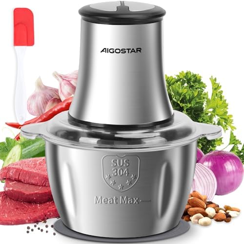Trongle Upgraded Mini Food Chopper Meat Grinder, 2L Stainless Steel ...