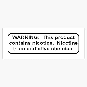 Amazon.com - Nicotine Warning Vinyl Sticker Waterproof Bumper Sticker ...