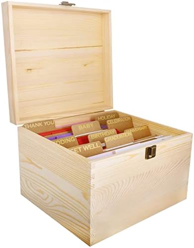 Amazon.com: Vencer Greeting Card Organizer Box with Dividers and Label ...