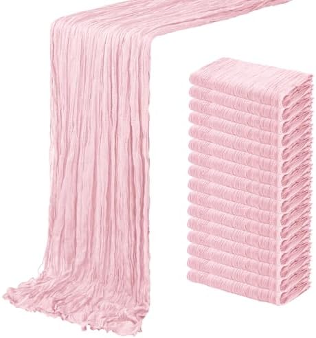 Amazon.com: 10 Pack Pink Gauze Table Runner 35x120 Inches with 20 ...