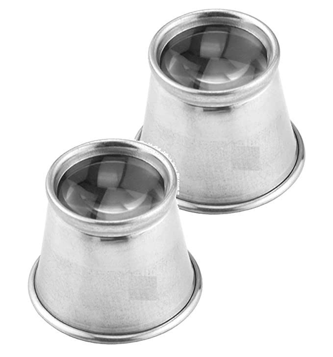 HAMMER MAN Pack of 2 Aluminum Eye Loupe Lens for Jeweler Watchmaker ...