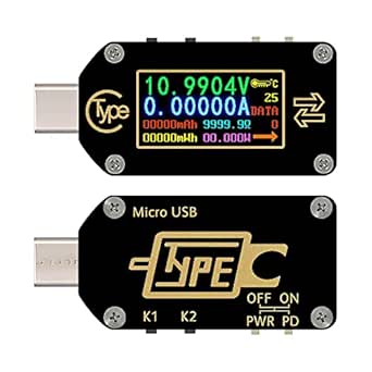 Type-C PD Trigger USB-C Voltmeter Ammeter Voltage 2 Way Current Meter ...