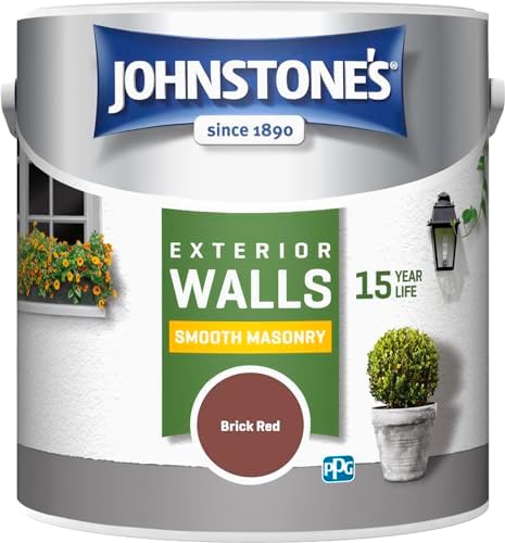Johnstone’s – Exterior Smooth Masonry Paint – Brick Red – Up to 15 ...