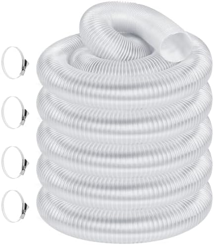Elecoman 4" x 50' Heavy PVC Dust Collection Hose,Flexible Clear Debris ...