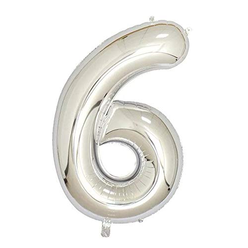 PARTY Foil Balloon (Number 6) Air and Helium Quality's Available All ...