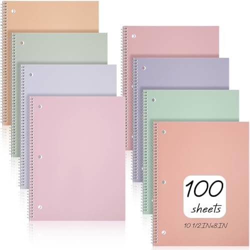 Amazon.com : Teling 1 Subject Spiral Notebook Wide Ruled Colored ...