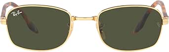 Amazon.com: Ray-Ban Gafas de sol cuadradas Rb3690, Dorado/Verde : Ropa ...