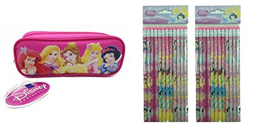 Disney Princesses Combo Pencils + Hot Pink Pencil Pouch : Amazon.in