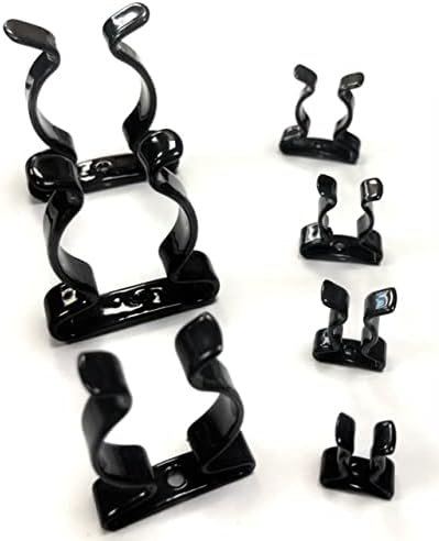 ONESTOPDIY 12 x Assorted Tool Clips Black Plastic Coated Spring Steel ...