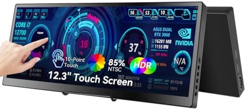 Amazon.com: 12.3 Inch Touchscreen Secondary Monitor, IPS Stretched Bar ...