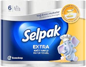 SELPAK Extra Kitchen Towel Tissue Paper 3ply 6 Rolls/Pack with Oil ...