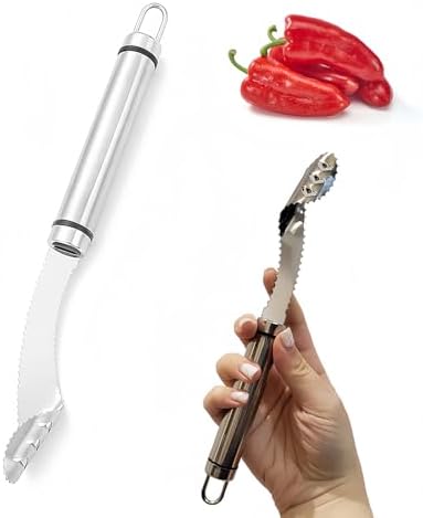 Amazon.com: MENGZHIYUNSHANGPU Stainless Steel Pepper Seed Remover Tool ...