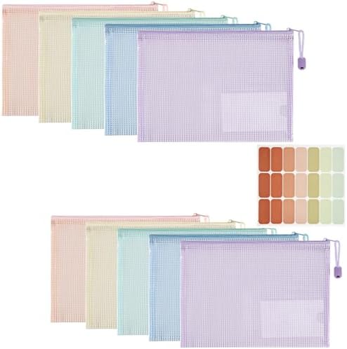 Smarpau 32PCS Plastic Zip Wallets, 8 Sizes Mesh Zipper Bags Plastic ...
