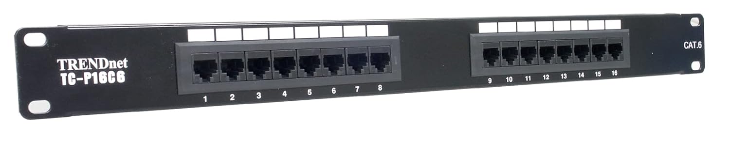 Amazon.com: TRENDnet 16-Port Cat6 Unshielded Patch Panel, TC-P16C6 ...