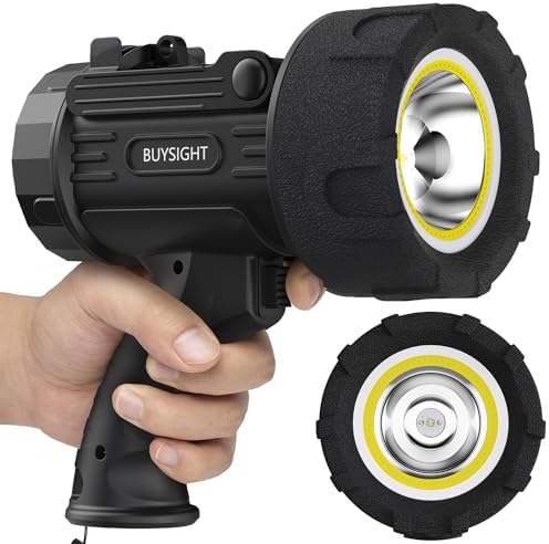 BUYSIGHT Rechargeable Spotlight Flashlight, 1000,000 Lumens Handheld ...