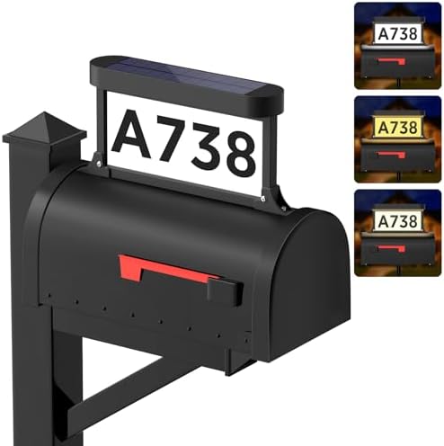 Amazon.com: Solar Backlit Address Sign for Mailbox, House Number Plaque ...