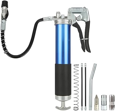 Amazon.com: LOLYSIC Blue Grease Gun, 6000 PSI Heavy Duty Deluxe Pistol ...
