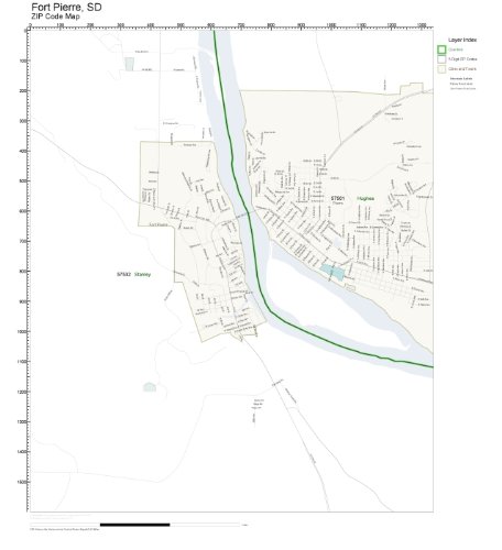 Zip Code Wall Map Of Fort Pierre Sd Zip Code | Desertcart Sri Lanka
