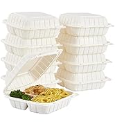 Amazon.com: FULING 9X9 3 Compartment 50-Pack Plastic Clamshell Take Out ...