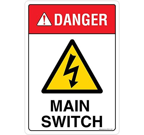 Safety Sign Store Danger: Main Switch, Material: 3M Self Adhesive ...