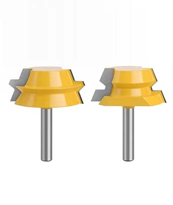 WZFC 2pcs 8mm Shank Lock Miter Tenon Router Bits 22.5 Degree Glue ...