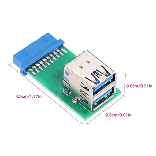 CY Vertical Dual USB 3.0 A Type Female to Motherboard 20 Pin Box Header ...