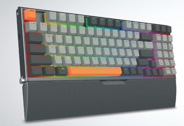 Redragon K648 90% Wired Aluminum RGB Gaming Keyboard, 94 Keys Tactical Mechanical Keyboard w/Hot ...