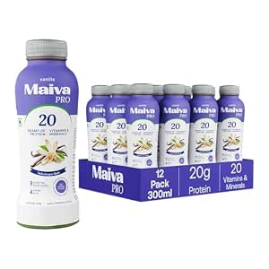 Maiva Pro Vanilla Plant Protein Shake - 300ml (Pack of 12) | 20g ...