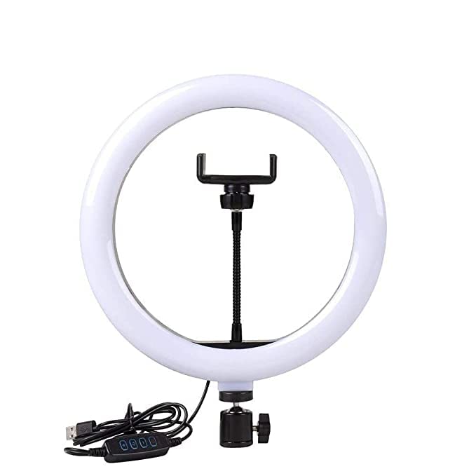 Buy TECHMONSTER Portable & Lightweight Big LED Ring Light with 3 ...