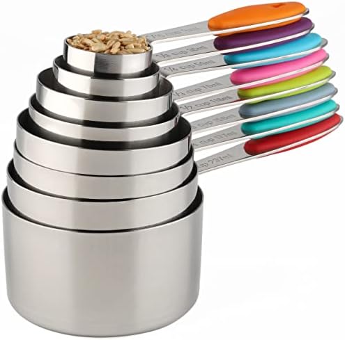 Amazon.com: Measuring Cups Stainless Steel 7 Piece Stackable Set for ...