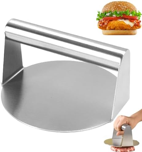 Movstriker Stainless Steel Burger Press, 6.3 inch Round Burger Smasher ...