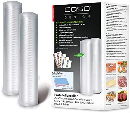 CASO 1223 Rouleau de film pour machine sous vide, transparent, 25 x 600 ...