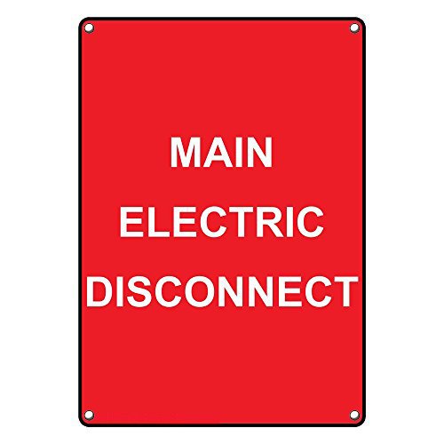 Amazon.com: Weatherproof Plastic Vertical Main Electric Disconnect Sign ...