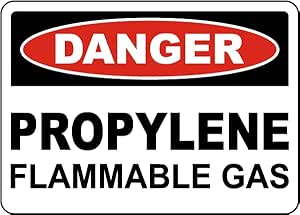 Amazon.com: Danger Propylene Flammable Gas Sign Facility Signs Gas ...