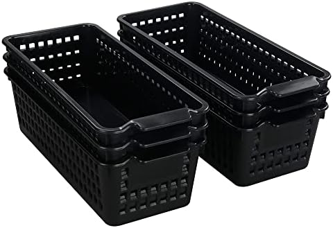 Amazon.com - Begale Small Plastic Storage Baskets, Black, 11.6"L x 5"W ...