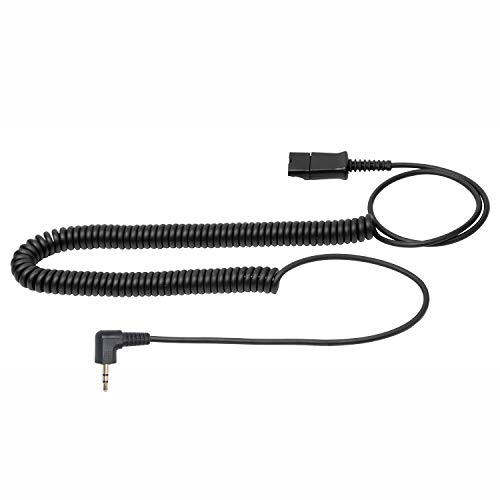 Quick Disconnect QD to 2.5mm Telephone Headset Adapter Cable Coiled ...