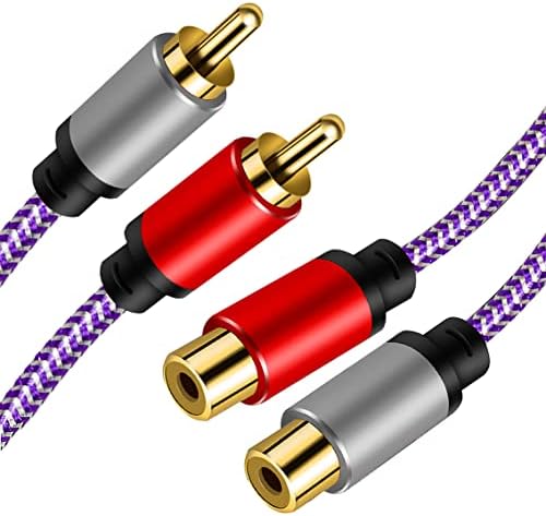 2 RCA Extension Cable, Tunghey 2RCA Male to 2RCA Female Stereo Audio ...