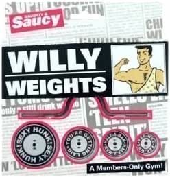 Naughty Saucy Love Muscle Toner Hen Do Party Time Novelty Willy Weights ...