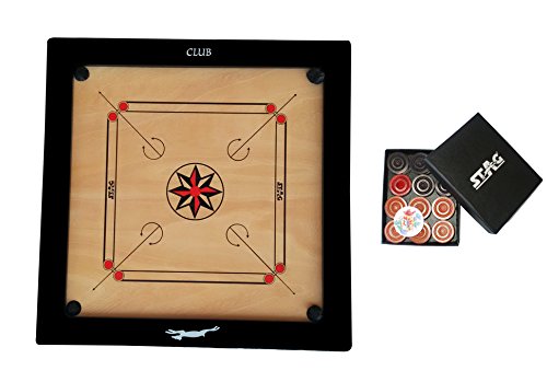 Stag Club Plywood Carrom Board with Coins, Adult 2.5-inch (Brown ...