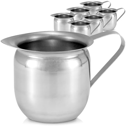 Amazon.com | [6 Pack] 8 oz Creamer Pitcher - Stainless Steel Bell ...
