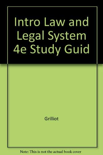 Buy Intro Law and Legal System 4e Study Guid Book Online at Low Prices ...