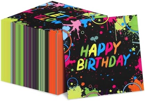 Amazon.com: 100Pcs Let’s Glow Party Napkins, 13 x 13 Inches Glow in The ...